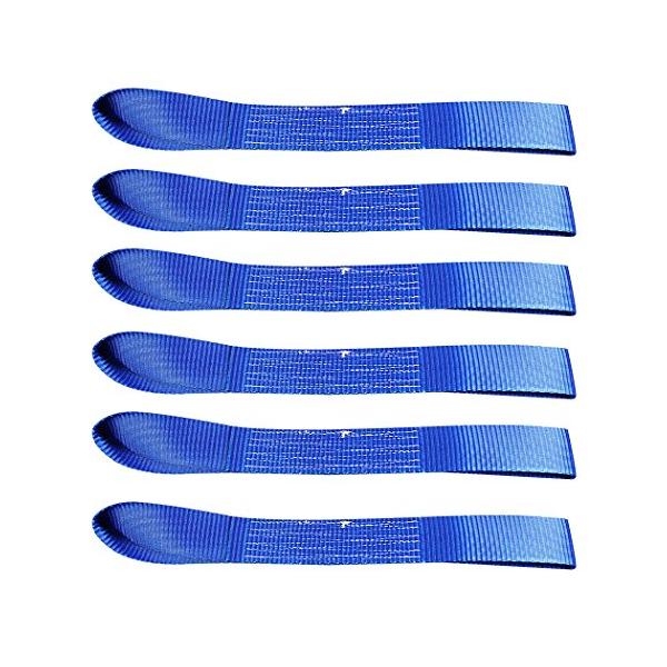 商品名: CARTMAN ソフトループ オートバイタイダウンストラップ 長さ1.7インチx17インチ - 最大破断強度10,000ポンド 高耐久タイダウンループ オートバイATV UTV 安全かつ自信を持って牽引 ブルー 6個パック Car...