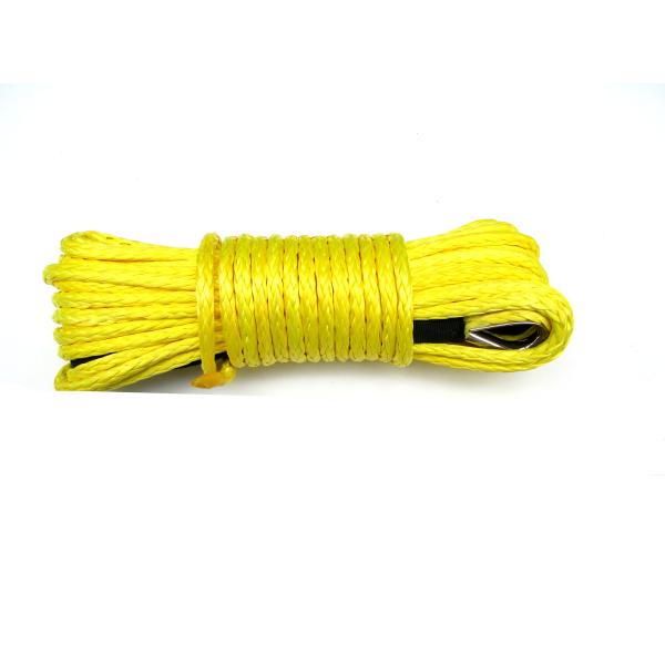 商品名: 50?' x1?/ 4?" Strong Durable Dyneema合成ウインチロープ6400lbs FastnessロープATV UTV KFI車の自動車オートバイ イエロー ACK20123 USonline911 50'...