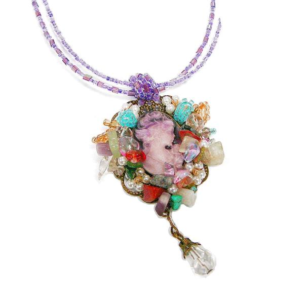 商品名: Linpeng カメオ ペンダント ネックレス チャーム レディース ファッションジュエリー パープル アソート Linpeng Cameo Pendant Necklace Charm Women Fashion Jewelry...