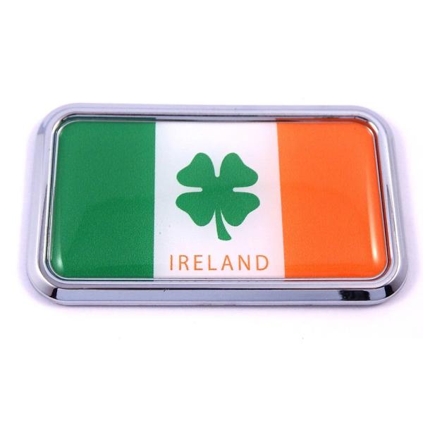 商品名: Ireland Irish Flag rectanguglarクロームエンブレム3d車デカールステッカー3 " x 1.75 " Ireland Irish Flag rectanguglar Chrome Emblem 3D C...