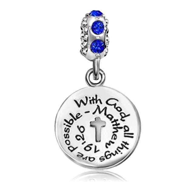 商品名: jmqjewelry " with God all things are possible "の宗教チャームブレスレット JMQJewelry Cross Religious Thankful Womens Beads Charm...