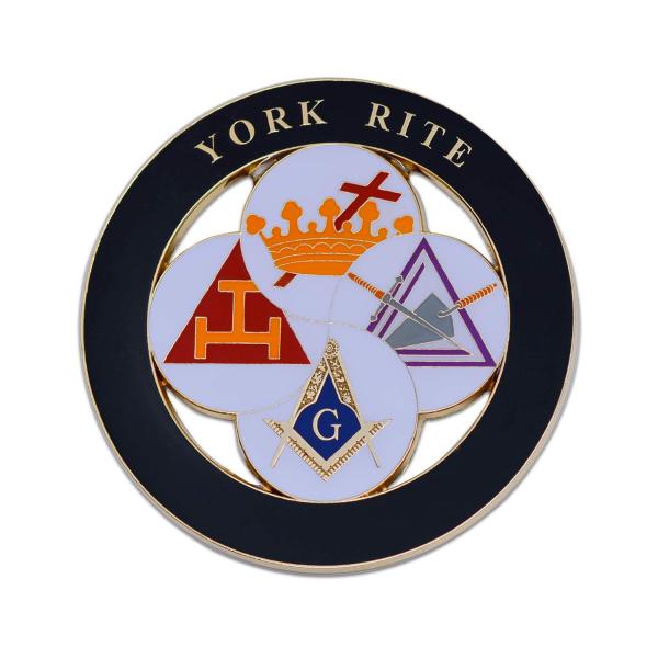 商品名: York RiteロイヤルアーチTemplar Cryptic Council Masonicラウンドブラック車オートエンブレム ? 3 "直径 York Rite Royal Arch Templar Cryptic Counc...