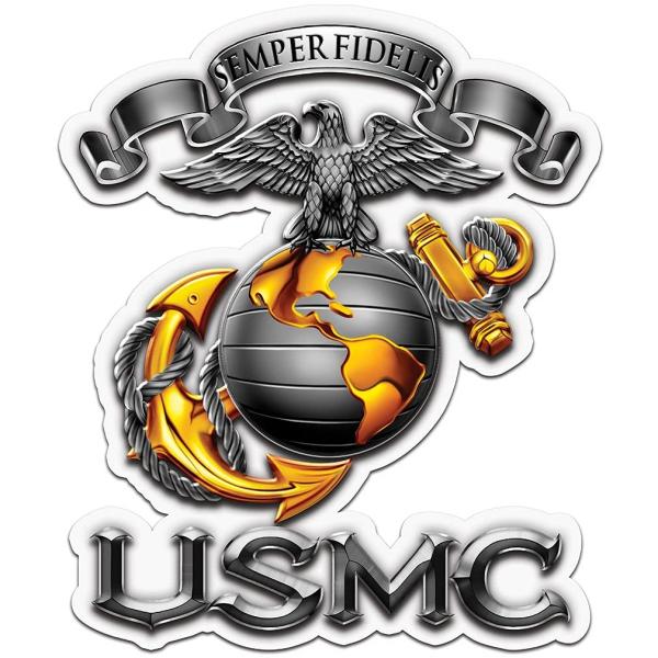 商品名: コレクター向け海兵隊デカール (4インチ 2パック) 当社のビニールUSMC Semper Fidelisステッカーでサポートを共有 自宅 車 ケースなどに 海兵隊へのお土産ギフト Erazor Bits Marine Corps...