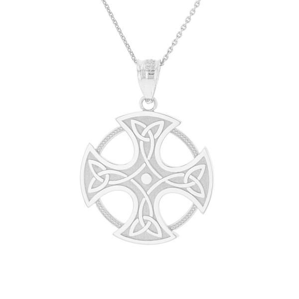 商品名: 925?Sterling Silver Celtic Trinity Knotクロスラウンドペンダントネックレス シルバー Religious Jewelry by FDJ 925 Sterling Silver Celtic T...