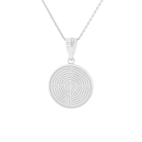 商品名: 華奢な925スターリングシルバーChartres瞑想Labyrinthディスクペンダントネックレス シルバー Dainty 925 Sterling Silver Chartres Meditation Labyrinth Dis...