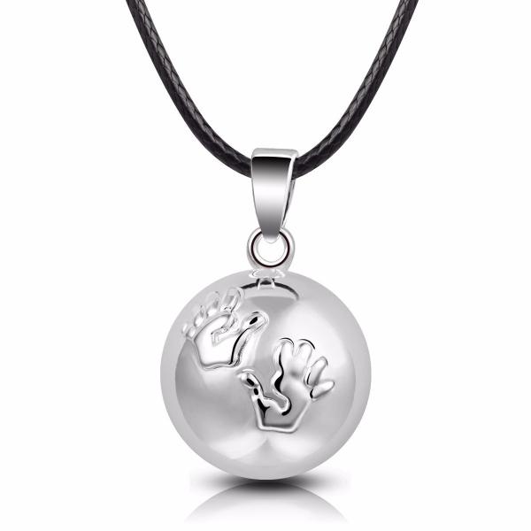 商品名: EUDORA ハーモニーボールネックレス シルバー ベビーハンド 祈り ボーラ 妊娠ペンダント 30インチ&amp;45インチコード EUDORA Harmony Ball Necklace Silver Baby Hands P...