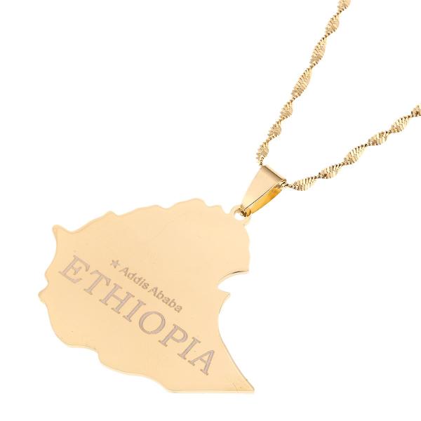 商品名: 、連邦民主共和国エチオピアのマップエチオピアAddis Ababaネックレス BR Gold Jewelry The Federal Democratic Republic of Ethiopia Map Ethiopia Add...
