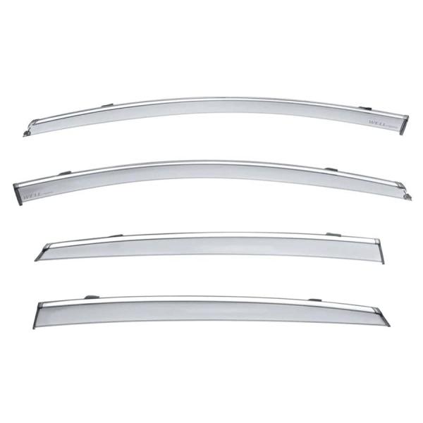 商品名:  WellVisors Replacement for 2016-2021 Chevrolet Malibu Side Rain Guard Window Visors Deflectors Chrome Trim 3-847CH...