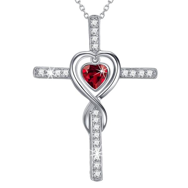商品名: Dorella Love Infinity ネックレス 妻 母 925スターリングシルバー ペンダント 誕生石 ジュエリー レディース 誕生日プレゼント ジュエリー, ストーン 金属, ガーネット Dorella Garnet N...