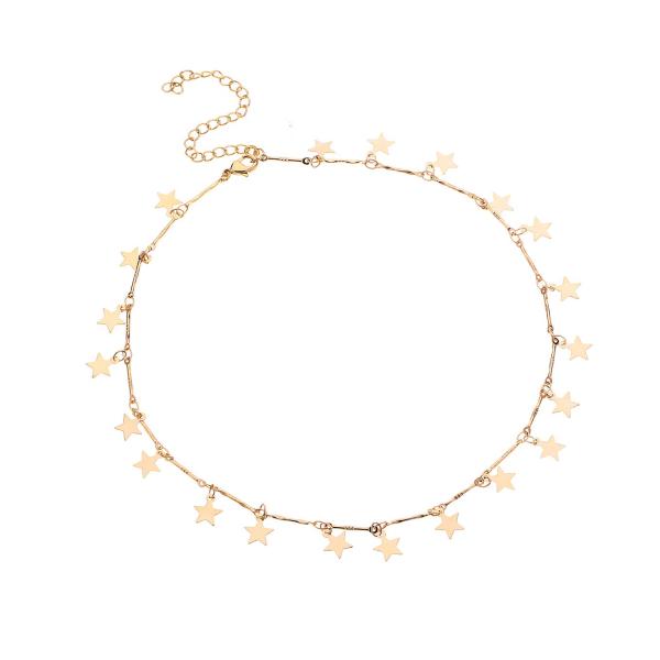 商品名: forevering Z Layer Lucky Starチョーカーネックレス女性セクシーなネックレスハンドメイドジュエリー Wishoney Star Pendant Necklace Five Pointed Necklace...