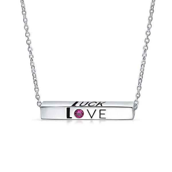 商品名: [AYLLU] お守りタリスマンインスピレーションBFFメッセージは絡み合うシンボルを言って愛運団結の言葉幾何学的な横方向の名前バーネックレス女性ティーン赤結晶アクセント.925スターリングシルバーのために Ayllu Amule...