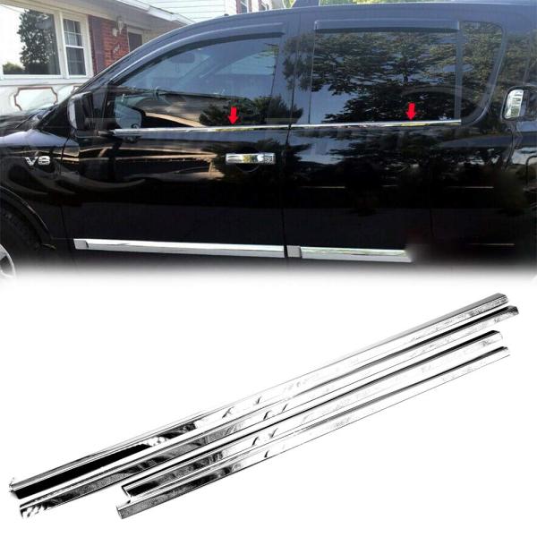 商品名:  Sizver Polished Stainless Steel Window Sills Moldings Cover Overlay Compatible with 2004-2015 Nissan Armadaブランド: S...