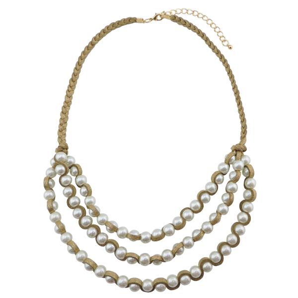 商品名: Bocar最新マルチレイヤパールベルベット襟レディースハンドメイドネックレス Bocar Newest Multi Layer Pearl Velvet Women Handmade Collar Pearl Beads Neck...