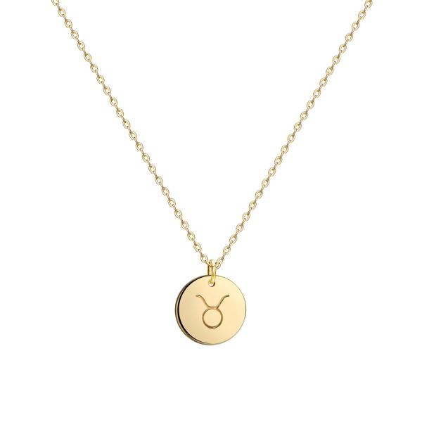 商品名: Befettly 星座ネックレス ペンダント 14K 金メッキ 槌目 ラウンドディスク 刻印 星座 ペンダント 16.5インチ 調節可能 華奢なネックレス, 金属 Befettly Constellation Necklace P...