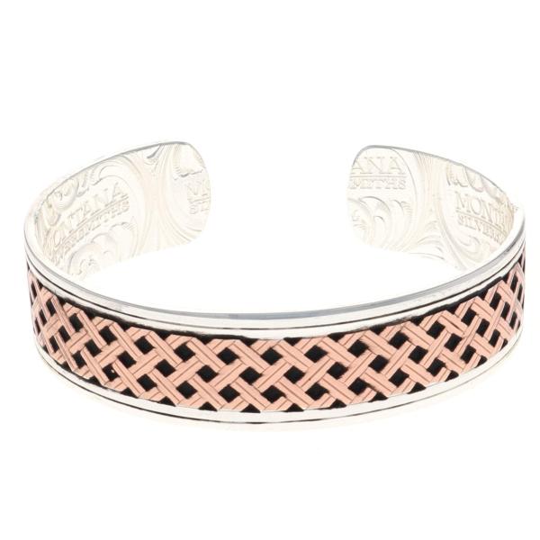 商品名: Montana Silversmiths メンズ レガシー織りブレスレット Montana Silversmiths Classic Legacy Weave Crossing Paths Cuff Bracelet - BC39...