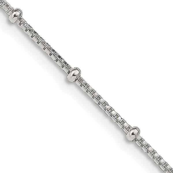 商品名: 925スターリングシルバー1.25?MMビーズボックスチェーンネックレス、ブレスレットorアンクレット Saris and Things 925 Sterling Silver 1.25mm Beaded Box Chain 18...