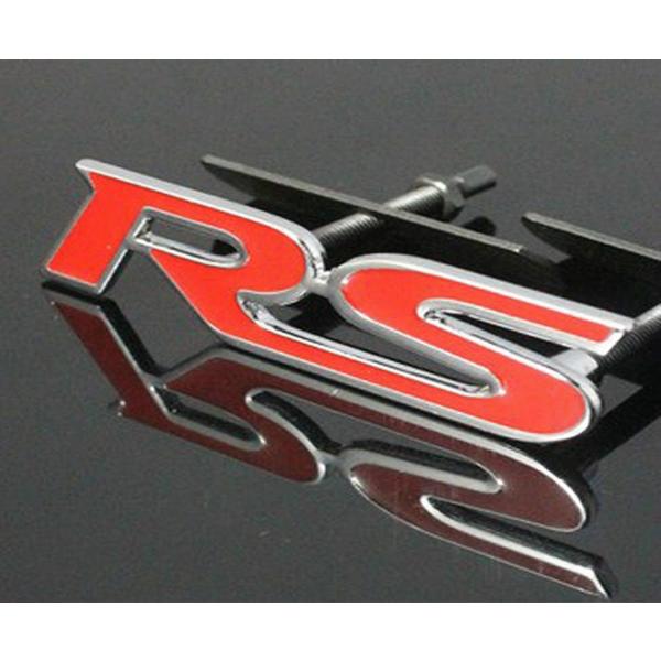 商品名:  1pc 3D Hot Red RS Metal Hood Front Grille Grill Race Running Badge Emblem Decal Accessories Car Products Compatibl...