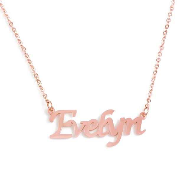 商品名: zacria Evelyn名前ネックレス???18?ctローズゴールドメッキ Zacria Evelyn Name Necklace 18ct Rose Gold Plated Personalized Dainty Neckla...
