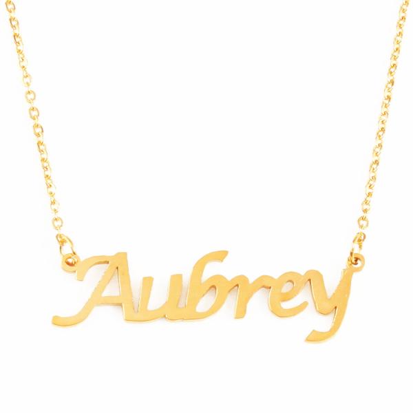 商品名: zacria Aubrey名前ネックレス???18?ctゴールドメッキ Aubrey Name Necklace Personalized 18K Gold Plated Dainty Necklace - Jewelry Gif...