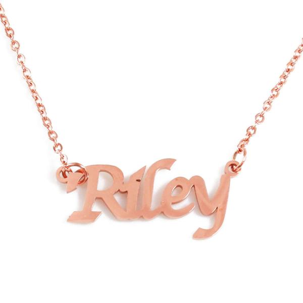 商品名: zacria Riley名前ネックレス???18?ctローズゴールドメッキ Riley Name Necklace 18ct Rose Gold Plated Personalized Dainty Necklace - Jewe...