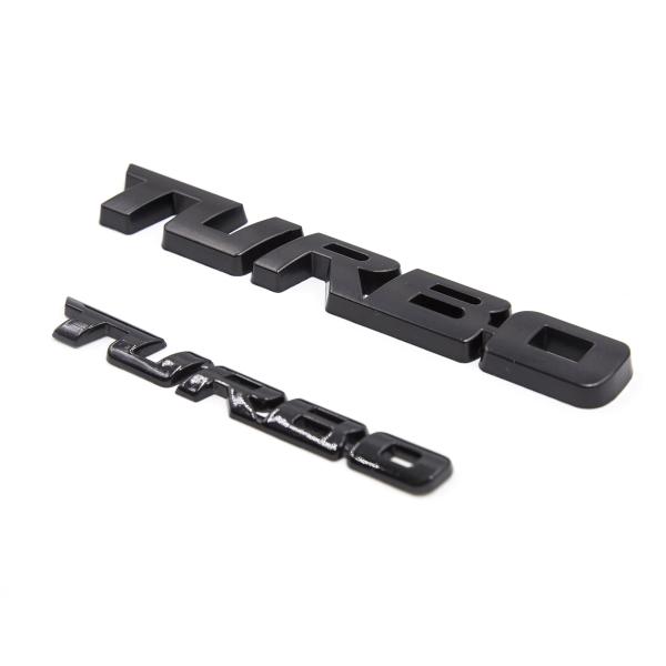 商品名: LIGHTKOREA 2個 Sサイズと大きなメタルターボエンブレム サイドフェンダー トランク エンブレム 車 オートバイ バッジ デカール (マットブラック (ビッグ) &amp; 光沢ブラック (スモール)) LIGHTKOR...