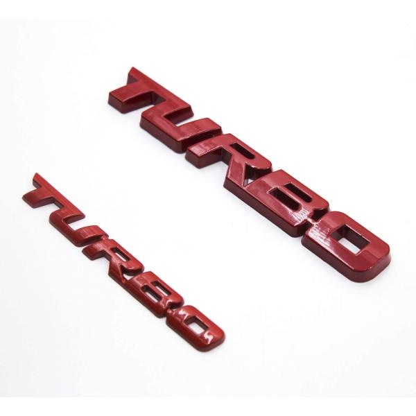 商品名: LIGHTKOREA 2個 スモール&amp;ビッグメタル ターボエンブレム サイドフェンダー トランクエンブレム 車 オートバイ バッジ デカール (光沢レッド) LIGHTKOREA 2Pcs Small and Big Me...