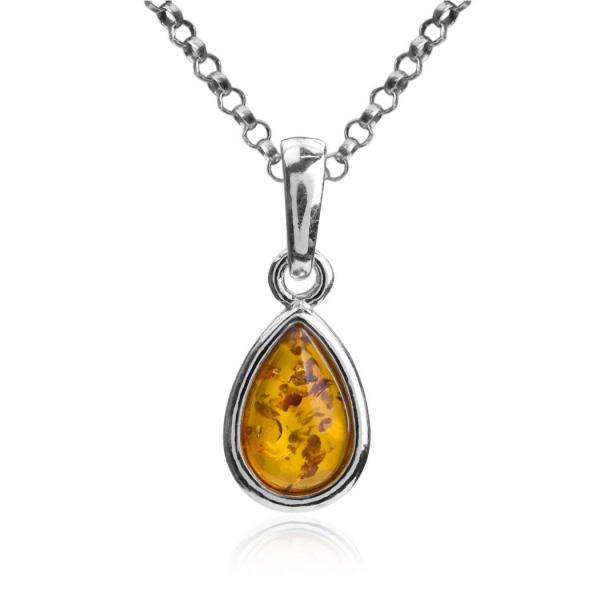 商品名: Ian and Valeri Co. 琥珀 スターリングシルバー ドロップペンダントネックレス 18インチ, S, アンバー, アンバー Ian and Valeri Co. Amber Sterling Silver Teard...