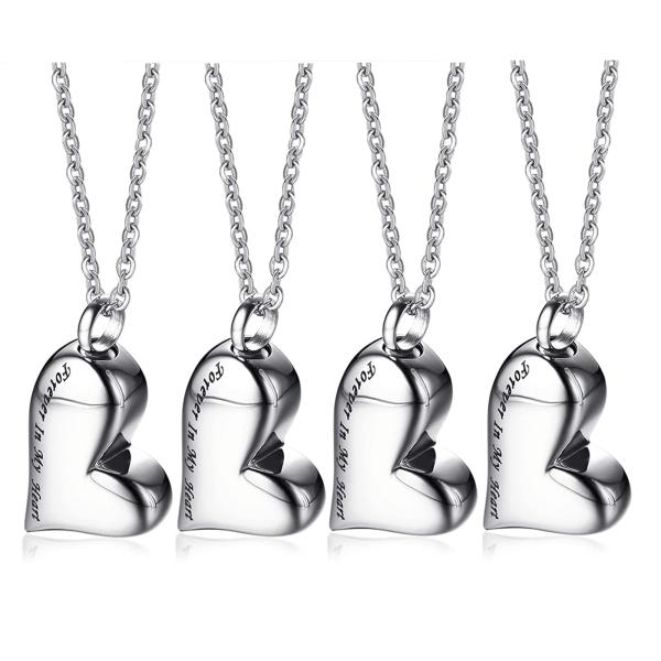 商品名: VNOX ステンレススチール Forever in My Heart イレギュラーハート遺灰ペンダントネックレス メモリアルジュエリー VNOX 4 Pcs Urn Necklace for Ashes - Memorial Cr...