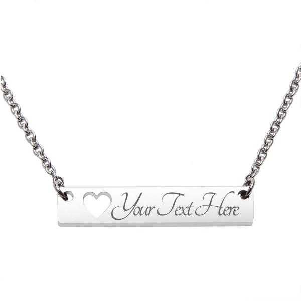 商品名: Fanery Sue パーソナライズ カスタム刻印 ネーム 316L ステンレススチール 水平バーネックレス Fanery sue Personalized Custom Engraved Name 316L Stainless ...