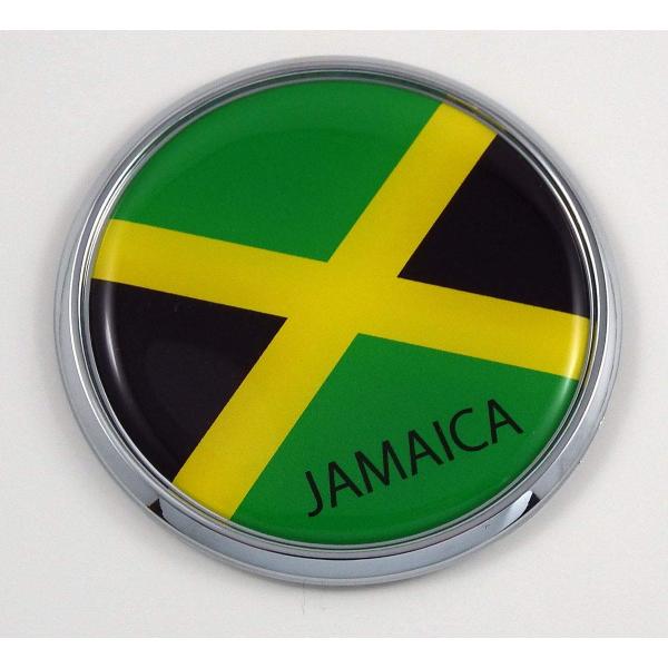 商品名: ジャマイカ ジャマイカ国旗 2.75インチ 車 クローム ラウンド エンブレム デカール 3D ステッカー バッジ Jamaica Jamaican Flag 2.75" Car Chrome Round Emblem Decal...