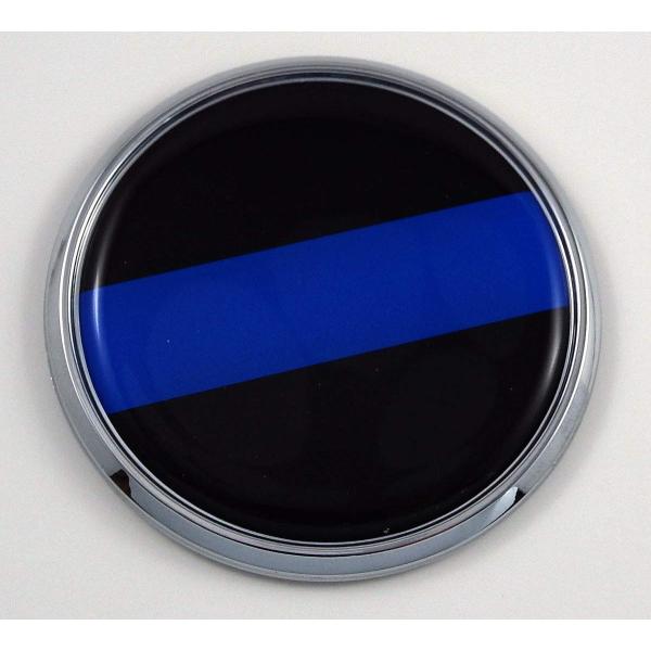 商品名: Police Thin Blue line Flag 2.75インチ 車用クロームラウンドエンブレムデカール 3Dステッカーバッジ Police Thin Blue line Flag 2.75" Car Chrome Round...
