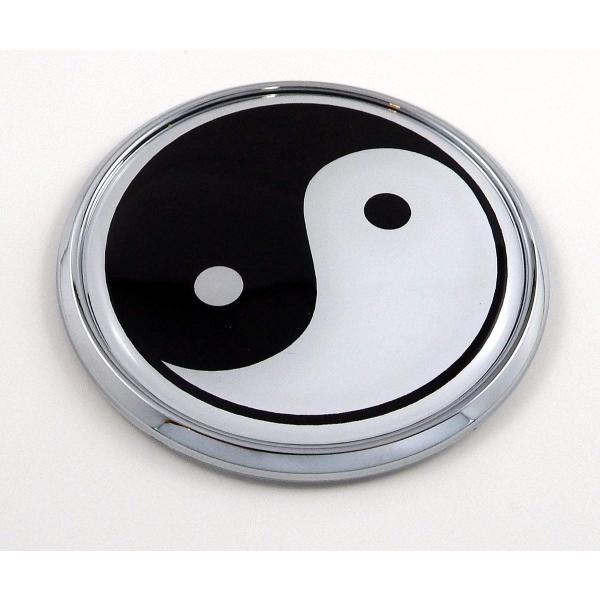 商品名: 陰陽旗 2.75インチ 車 クローム ラウンド エンブレム デカール 3D ステッカー バッジ Yin Yang Flag 2.75" Car Chrome Round Emblem Decal 3D Sticker Badgeブ...