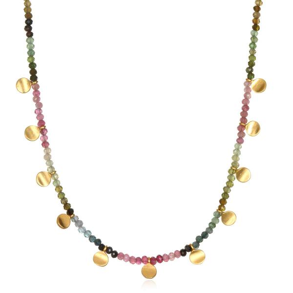 商品名: Satya Jewelry トルマリンゴールドムーンチョーカーネックレス 14インチ+2エクステンション マルチ ワンサイズ Satya Jewelry Tourmaline womens Gold Moon Choker Nec...