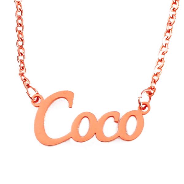 商品名: Zacria コココネームネックレス 18カラットローズゴールドメッキ Coco Name Necklace 18ct Rose Gold Plated Personalized Dainty Necklace - Jewelry...