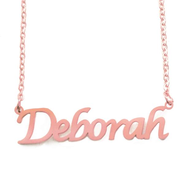 商品名: Zacria Deborahネームネックレス 18カラットローズゴールドメッキ Zacria Deborah Name Necklace 18ct Rose Gold Plated Personalized Dainty Neck...