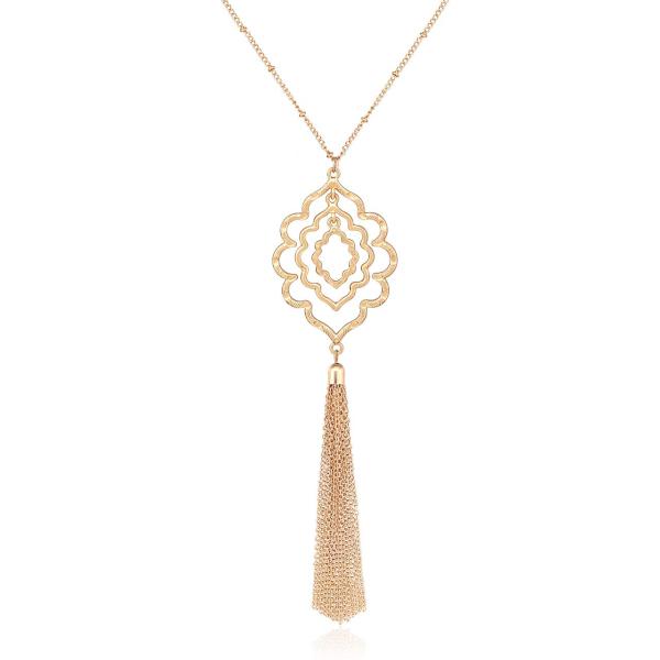 商品名: MOLOCH ロングネックレス レディース ミニマリスト 幾何学模様 サークルペンダントネックレス ボヘミア タッセル フリンジネックレスセット ステートメントペンダント, 金属 MOLOCH Long Necklaces For...