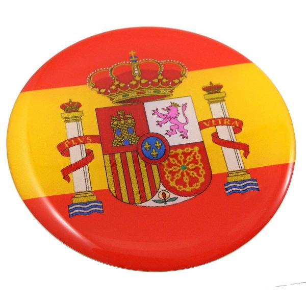 商品名: スペイン国旗 円形ドーム型デカール エンブレム 車 バイク 3Dステッカー 2.44インチ Spain Spanish Flag Round Domed Decal Emblem Car Bike 3D Sticker 2.44"...