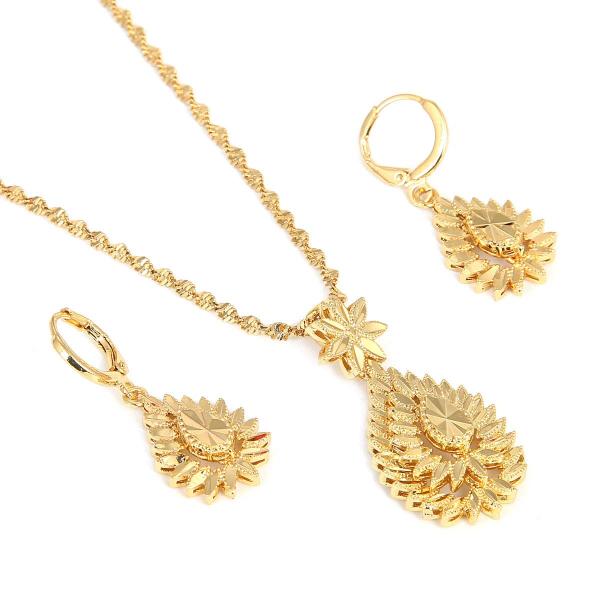 商品名: Huangshanshan エチオピアアフリカウェディングパーティージュエリーセット ペンダントネックレス イヤリング エリトリアハベシャ レディースジュエリー, 真鍮 Huangshanshan Ethiopian Africa...