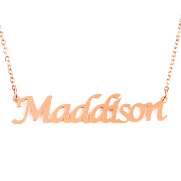 商品名: Zacria Maddison カスタムネームネックレス 18カラット ローズゴールドメッキ カスタマイズ可 Zacria Maddison Name Necklace 18ct Rose Gold Plated Personal...