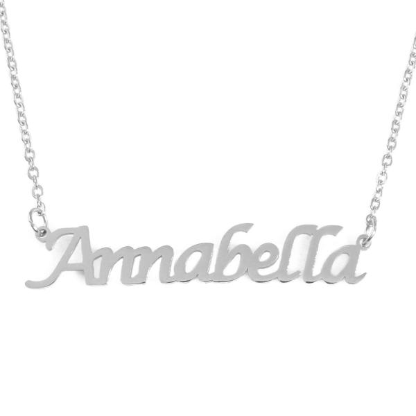 商品名: Zacria アナベラ ネームネックレス 18カラット シルバートーン パーソナライズされた上品なネックレス - ジュエリーギフト 女性 ガールフレンド 母 姉妹 友人 ギフトバッグ&amp;ボックス, ステンレス鋼 Zacria...