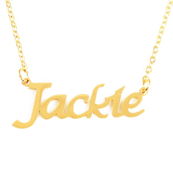 商品名: Zacria Jackie カスタムネームネックレス パーソナライズ 18カラットゴールドメッキ Jackie Name Necklace 18ct Gold Plated Personalized Dainty Necklace...