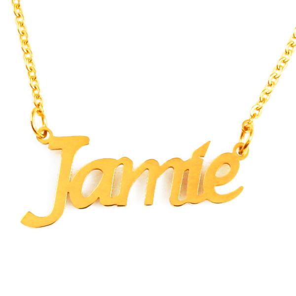 商品名: Zacria Jamie カスタムネームネックレス パーソナライズ - 18カラットゴールドメッキ Zacria Jamie Name Necklace 18ct Gold Plated Personalized Dainty N...