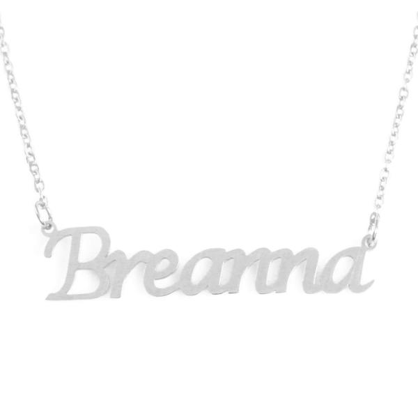 商品名: Zacria Breanna カスタムネームネックレス パーソナライズ シルバートーン Breanna Name Necklace 18ct Silver Tone Personalized Dainty Necklace - J...