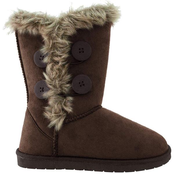 商品名: Unknown レディース US サイズ: 6.5 M US Women's Fur Mid-Calf 4 Buttons Faux Soft Snow Winter Flat Boot Shoes New 02 (6.5 B(M...