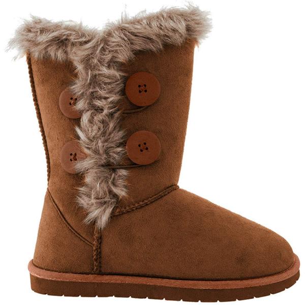 商品名: Unknown レディース US サイズ: 6 M US Women's Fur Mid-Calf 4 Buttons Faux Soft Snow Winter Flat Boot Shoes New 02 (6 B(M) US...
