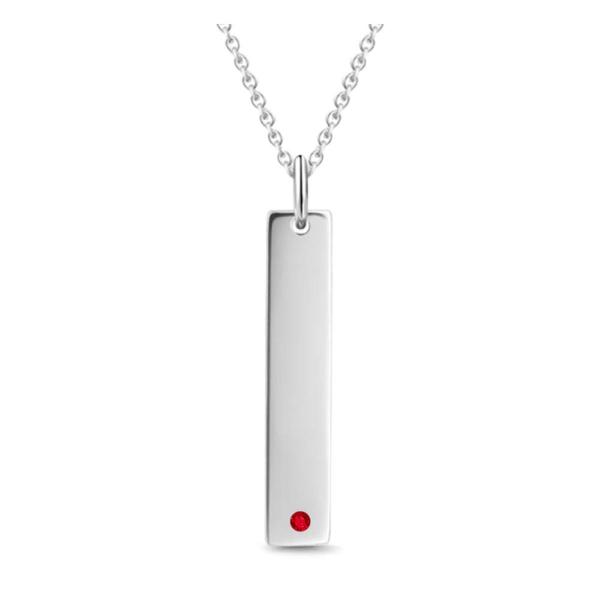 商品名:  BBX JEWELRY Personalized Vertical Bar Necklaces for Women Custom July Birthstone Necklace Engraved Name Necklaceブラ...