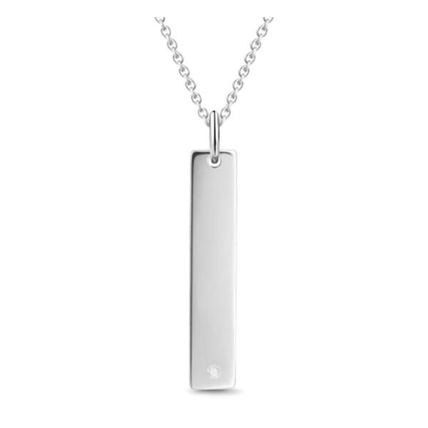 商品名:  BBX JEWELRY Personalized Vertical Bar Necklaces for Women Custom April Birthstone Necklace Engraved Name Necklaceブ...