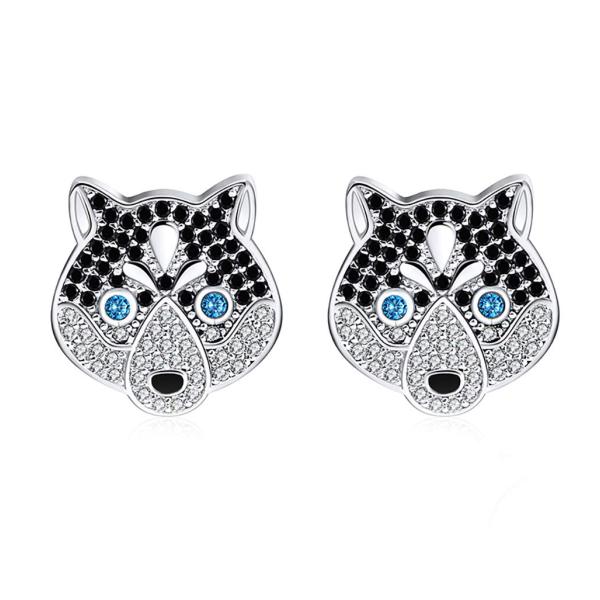 商品名: Ginger Lyne Collection Koko The Siberian Husky Puppy Dog Lover Gifts スターリングシルバー チェーン ネックレス スタッド イヤリングまたはセット CZ ペンダン...