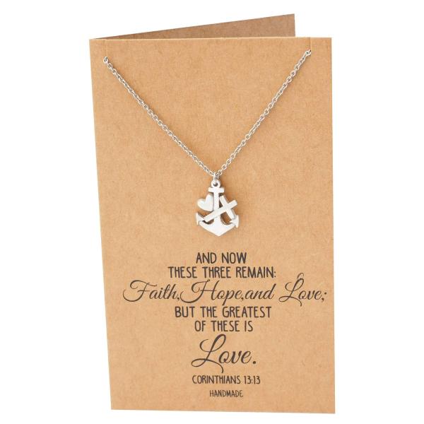 商品名: Quan Jewelry Faith Hope and Love ネックレス ハートアンカークロス十字架ペンダント 航海海賊にインスパイアされたチャーム 宗教ジュエリー 女性へのギフトに グリーティングカードにインスピレーションを...