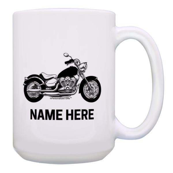 商品名:  Biker Gifts Personalized Name Cup Motorcycle Coffee Cup Custom Gift 15-oz Coffee Mug Tea Cup Whiteブランド: Personaliz...